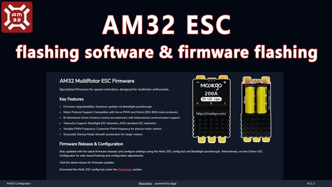 AM32 ESC flashing software & firmware flashing – MAXKGO