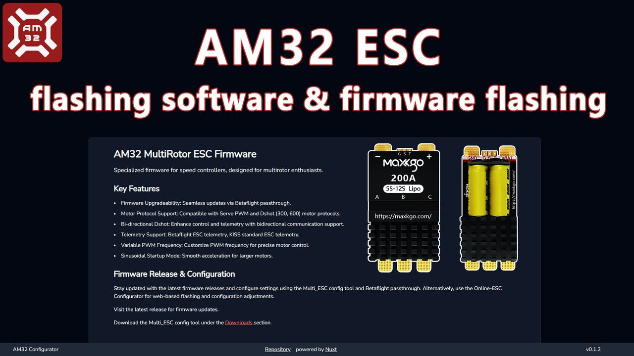 AM32 ESC flashing software & firmware flashing – MAXKGO